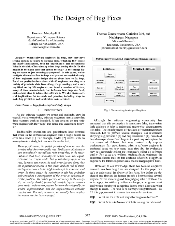 (PDF) The design of bug fixes