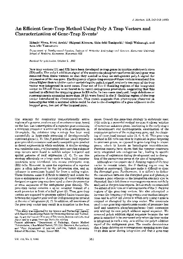 (PDF) An Efficient Gene-Trap Method Using Poly A Trap Vectors and ...