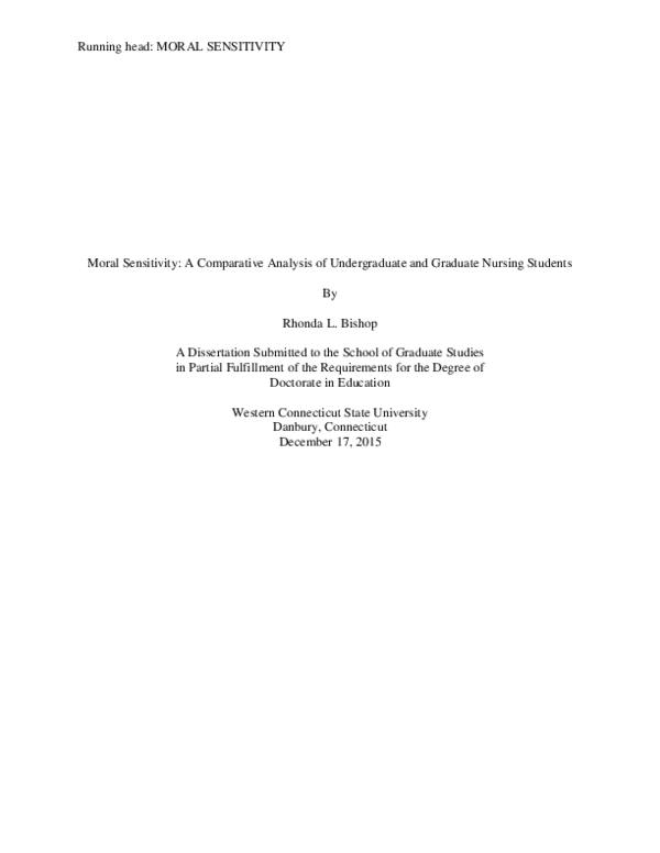 (PDF) Moral Sensitivity: A Comparative Analysis of Undergraduate and Graduate Nursing Students