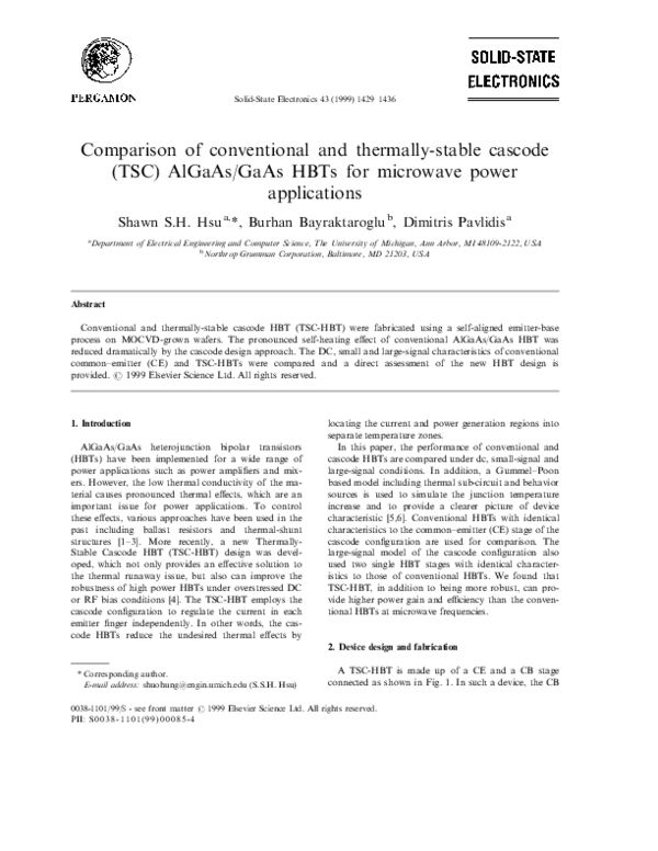(PDF) Comparison of conventional and thermally-stable cascode (TSC ...