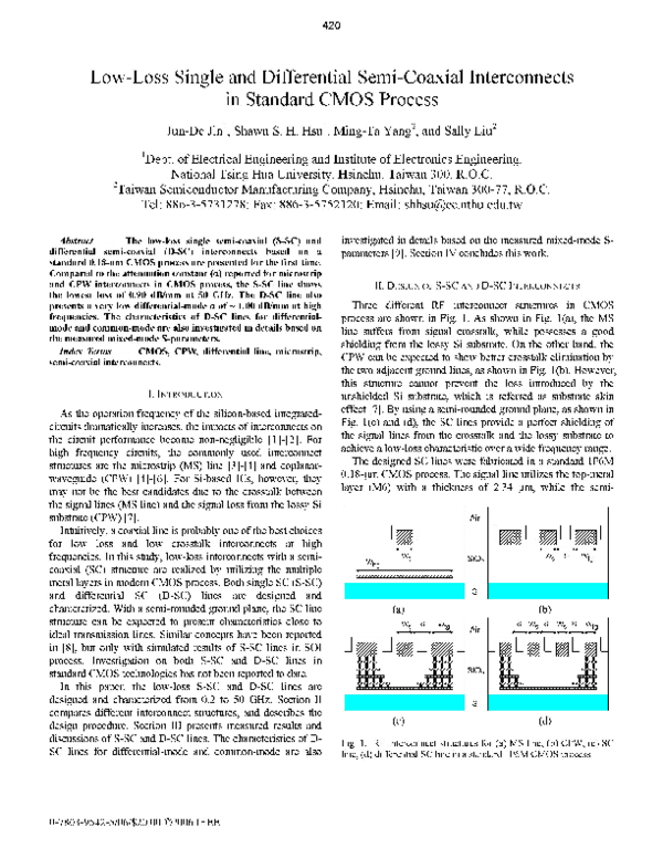(PDF) Low-Loss Semi-Coaxial Interconnects in CMOS