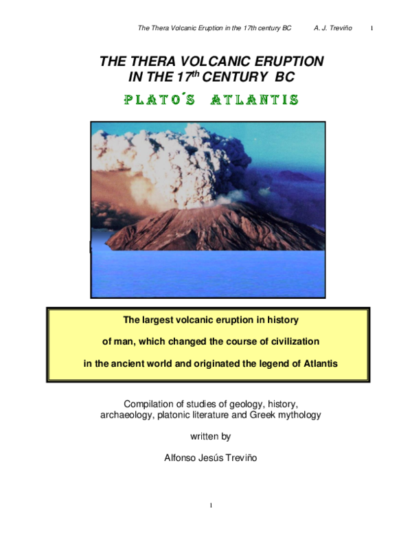 (PDF) The Thera Volcanic Eruption in the 17th century BC