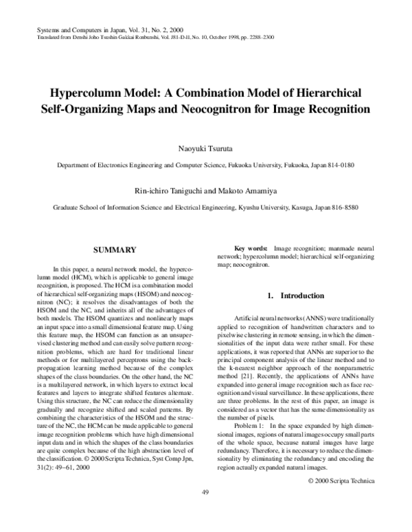(PDF) Hypercolumn model: A combination model of hierarchical self-organizing maps and ...