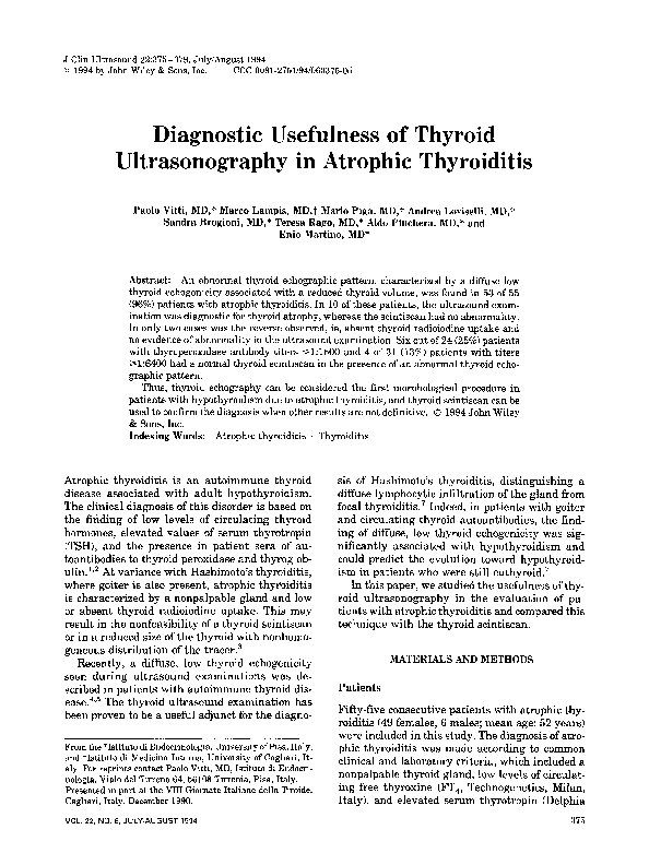 (PDF) Diagnostic usefulness of thyroid ultrasonography in atrophic ...