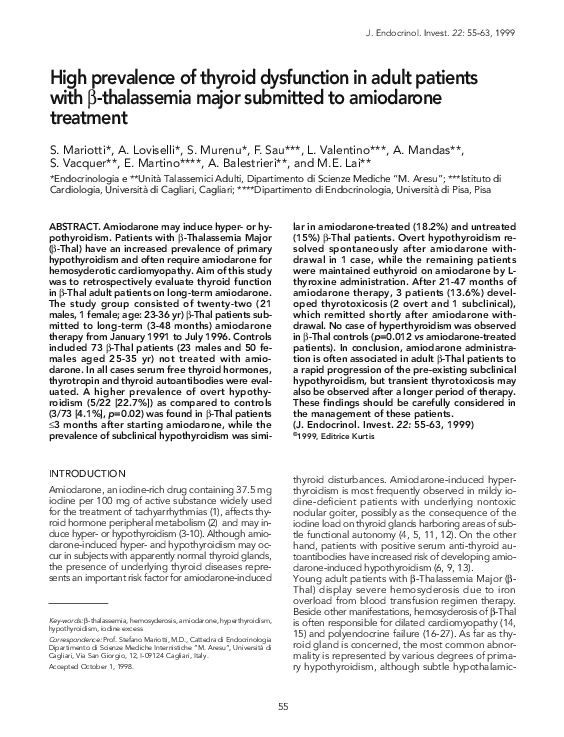 (PDF) High prevalence of thyroid dysfunction in adult patients with β ...