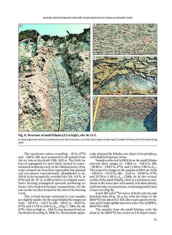 (PDF) Oxygen and Hydrogen Isotope Compositions of Lithalsa Frozen Core ...