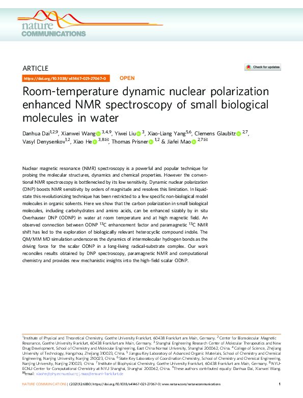 (PDF) Room-temperature dynamic nuclear polarization enhanced NMR ...