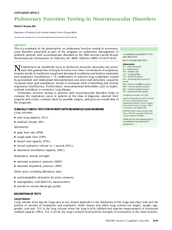 (PDF) Pulmonary Function Testing in Neuromuscular Disease | Gauri ...