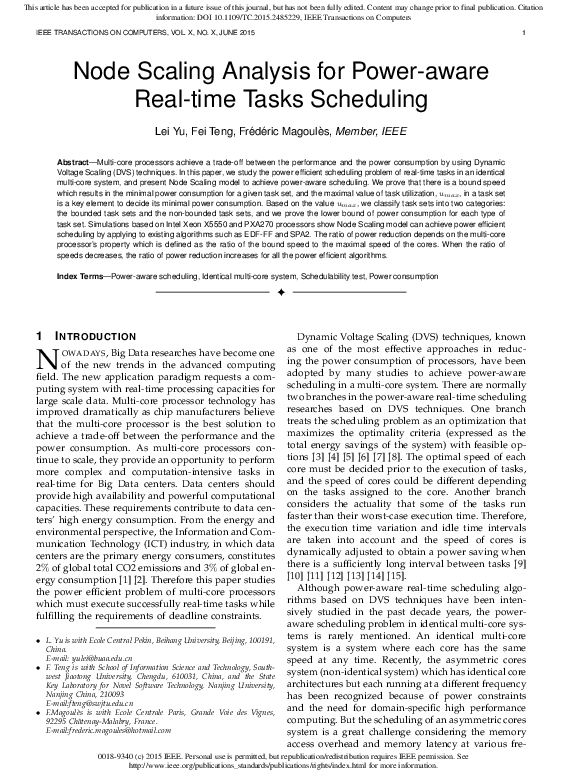 (PDF) Node Scaling Analysis for Power-Aware Real-Time Tasks Scheduling