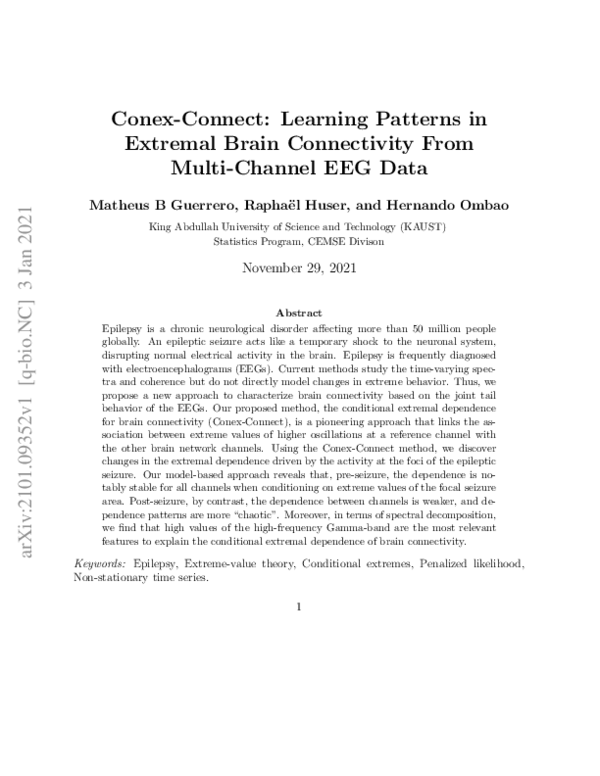 (PDF) Conex–Connect: Learning patterns in extremal brain connectivity ...