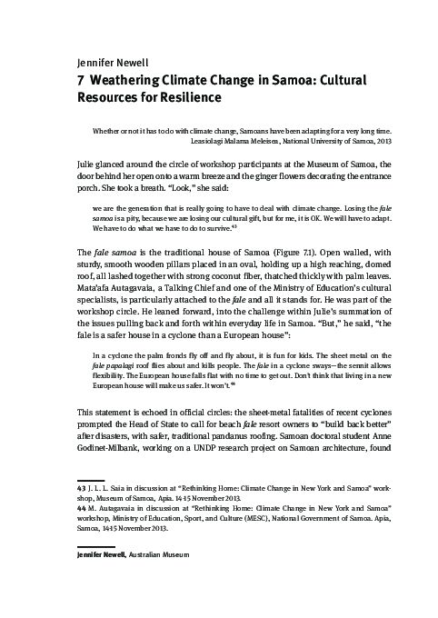 (PDF) 7 Weathering Climate Change in Samoa: Cultural Resources for ...
