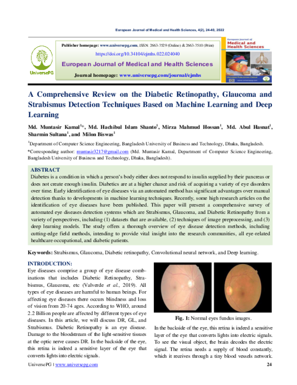 (PDF) A Comprehensive Review on the Diabetic Retinopathy, Glaucoma and ...