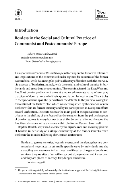 (PDF) Introduction Borders in the Social and Cultural Practice of ...