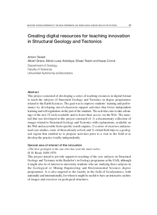 (PDF) Creating digital resources for teaching innovation in Structural ...