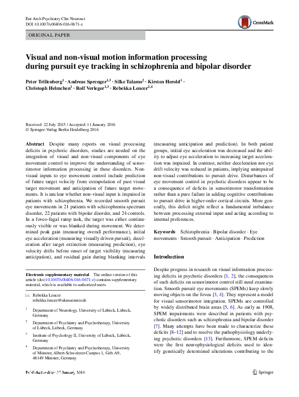 (PDF) Visual and non-visual motion information processing during ...