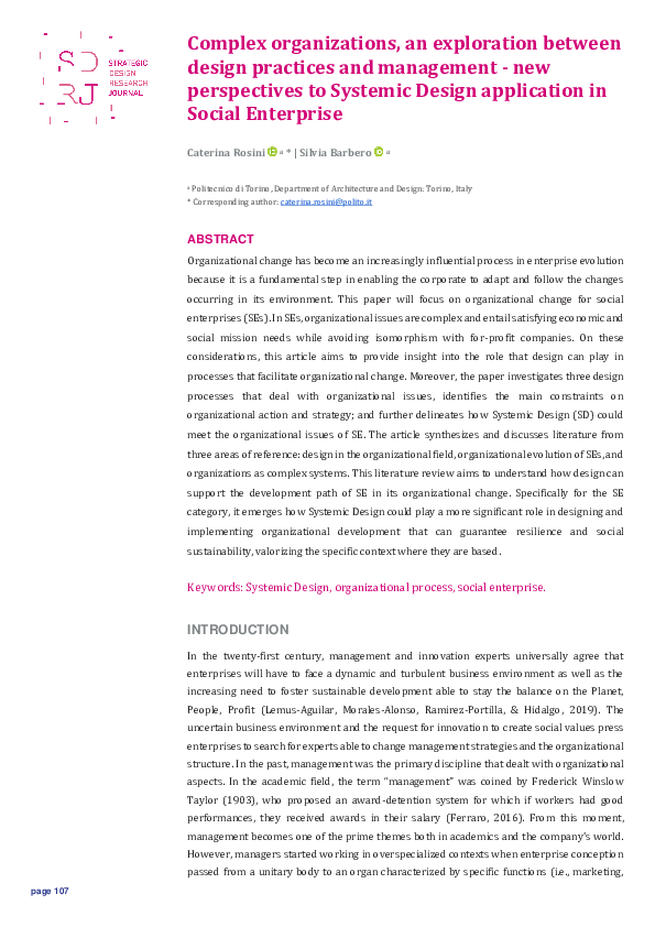 (PDF) Complex organizations, an exploration between design practices ...