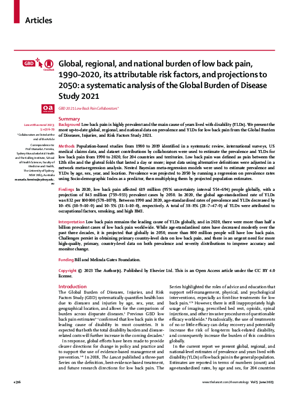 (PDF) Global, Regional, and National Burden of Low Back Pain, 1990–2020 ...