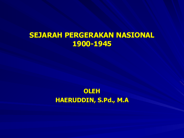 (PPT) SEJARAH PERGERAKAN NASIONAL