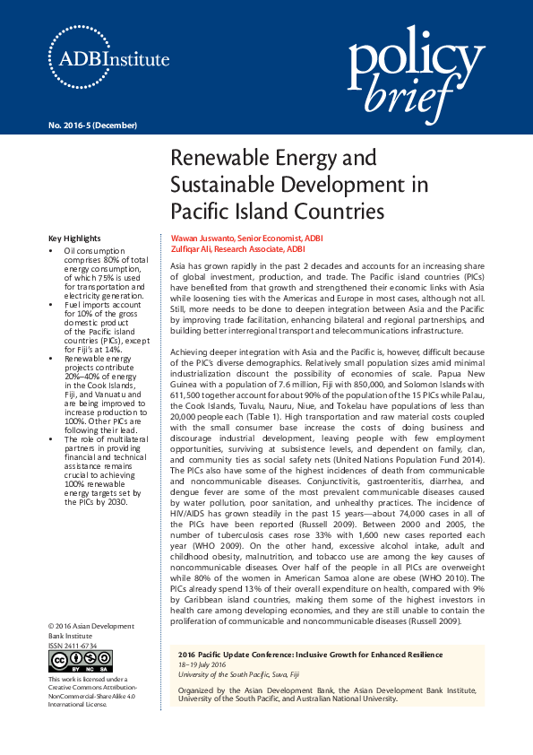 (PDF) Renewable Energy and Sustainable Development in Pacific Island ...