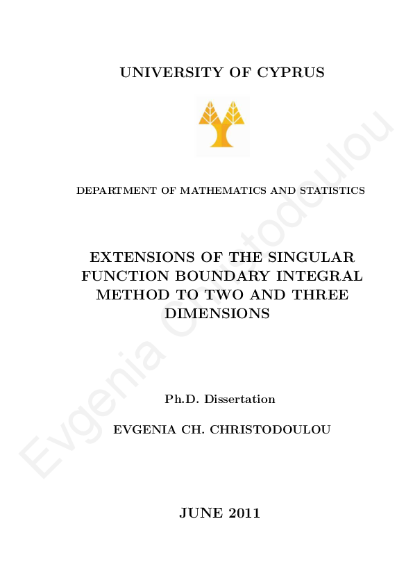 (PDF) Extensions of the Singular Function Boundary Integral Method to two and three dimensions ...