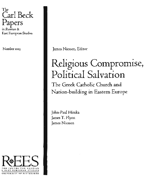 (PDF) Religious Compromise, Political Salvation: The Greek Catholic ...