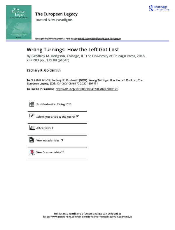 (PDF) Wrong Turnings: How the Left Got Lost