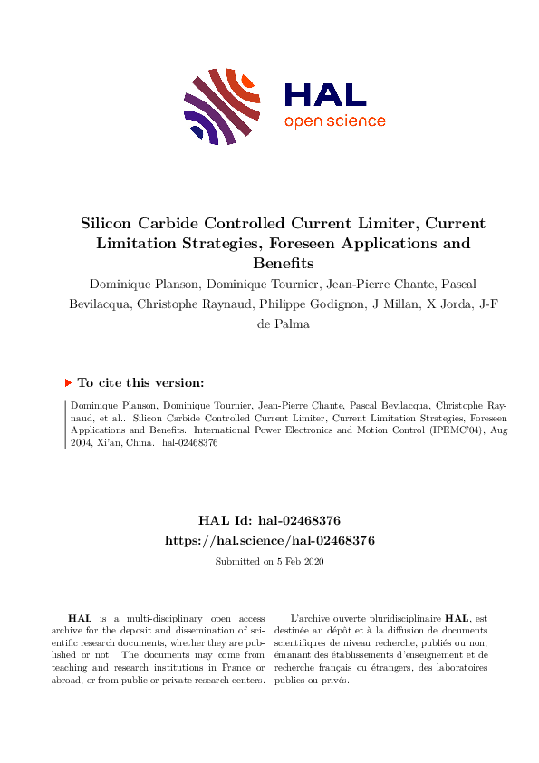 (PDF) Silicon carbide controlled current limiter, current limitation ...