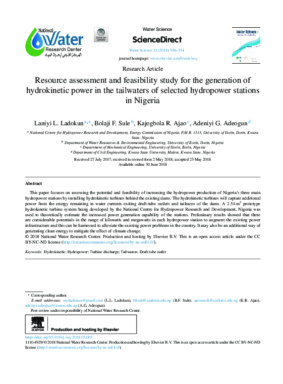 (PDF) Resource assessment and feasibility study for the generation of ...