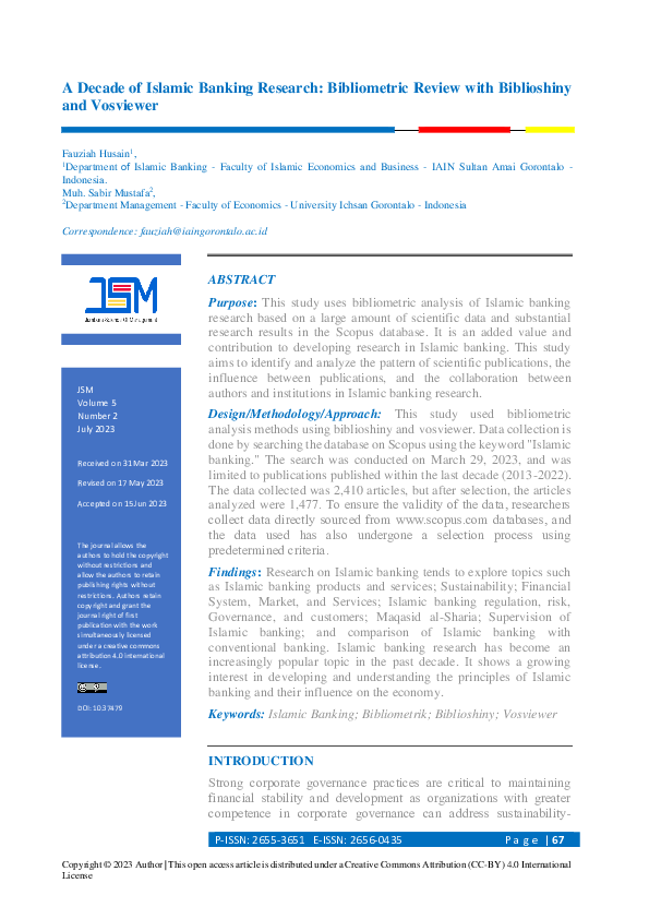 (PDF) A Decade of Islamic Banking Research: Bibliometric Review with ...