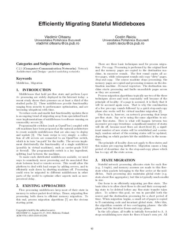 (PDF) Efficiently migrating stateful middleboxes (PDF) Efficiently migrating stateful middleboxes