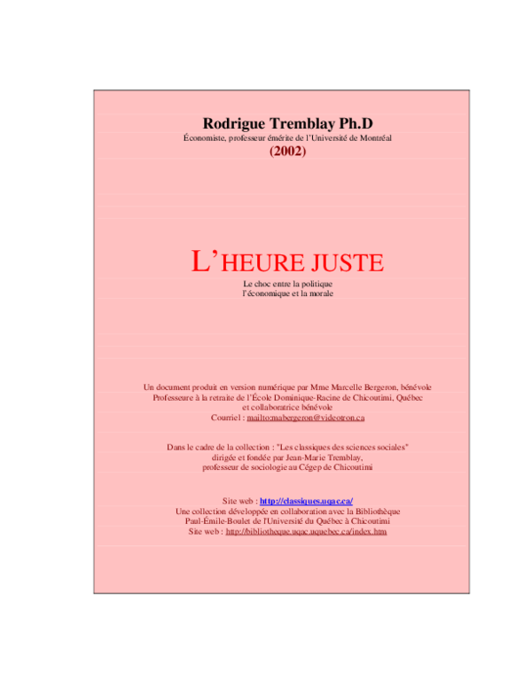 (PDF) Heure Juste | RODRIGUE TREMBLAY - Academia.edu