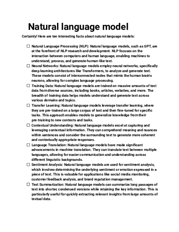 (PDF) Natural language model