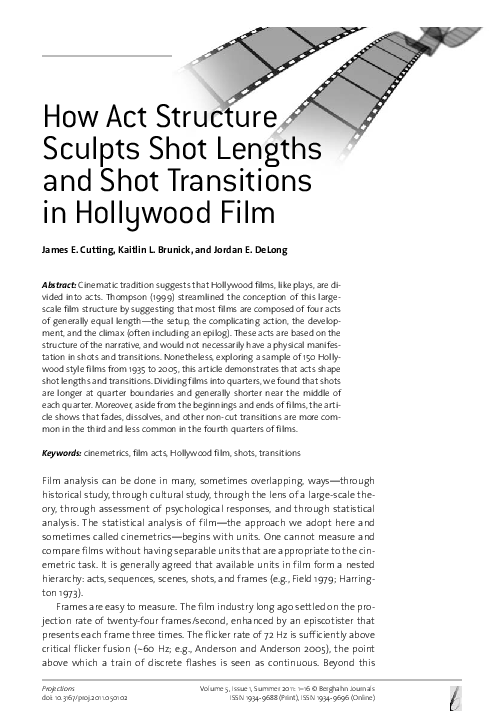 (PDF) How Act Structure Sculpts Shot Lengths and Shot Transitions in ...
