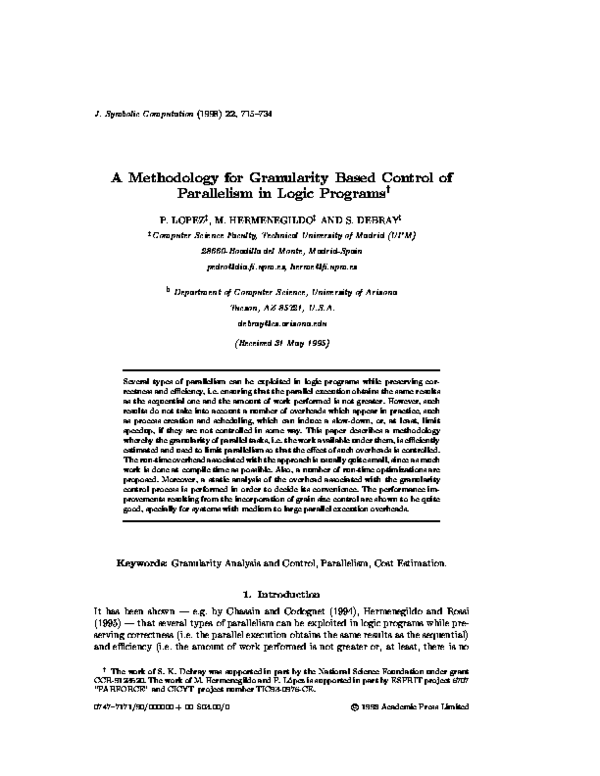 (PDF) A Methodology for Granularity-Based Control of Parallelism in ...