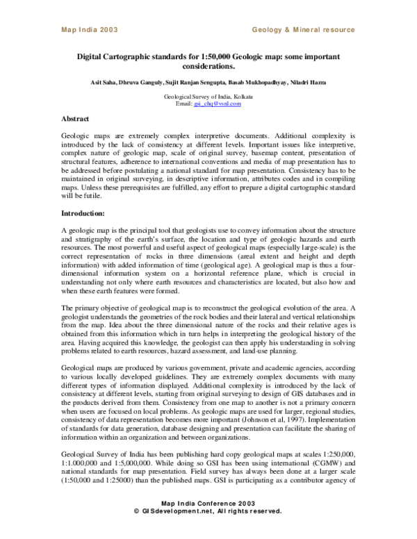 (PDF) Digital cartographic standards for 1: 50,000 geologic map: some ...