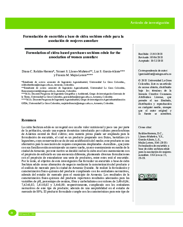(PDF) Formulación de encurtido a base de cidra sechium edule para la ...