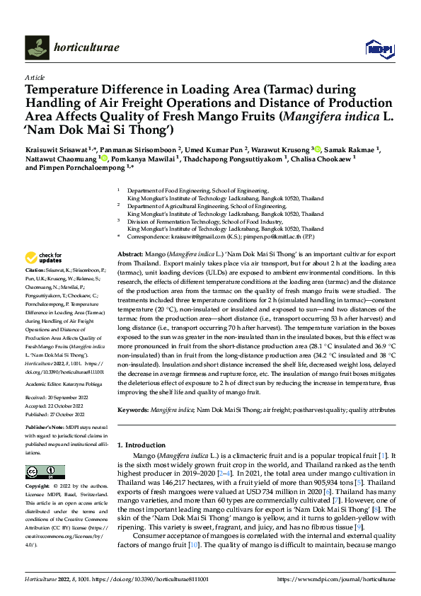 (PDF) Temperature Difference in Loading Area (Tarmac) during Handling ...