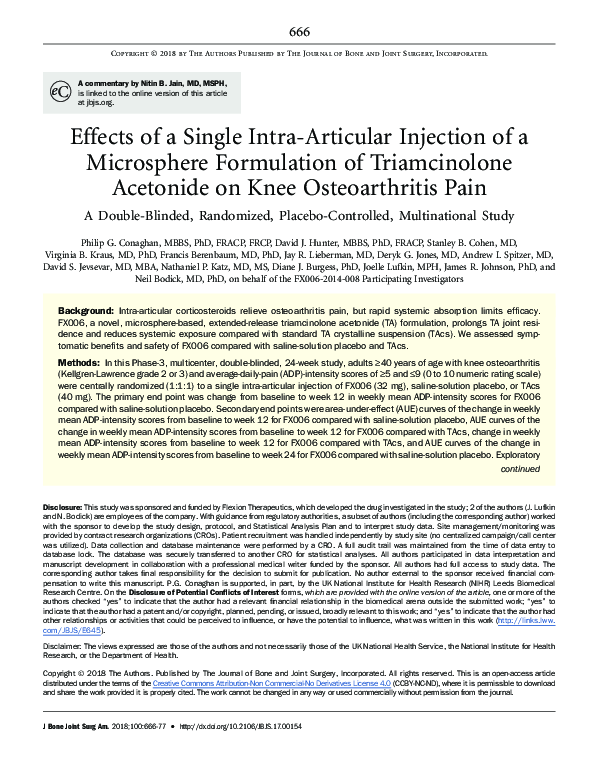 (PDF) Effects of a Single Intra-Articular Injection of a Microsphere ...