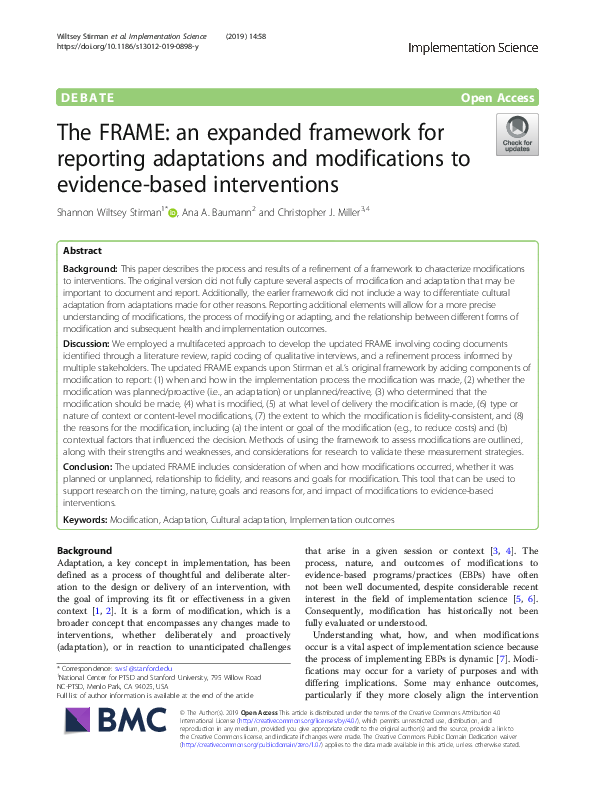 (PDF) The FRAME: an expanded framework for reporting adaptations and ...