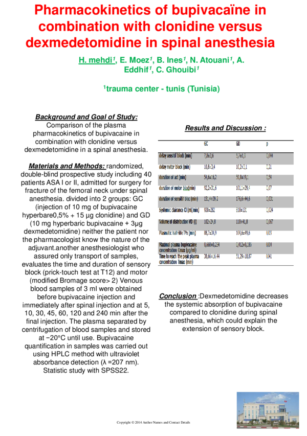 (PDF) 06 / Pharmacokinetics of bupivacaïne in combination with ...