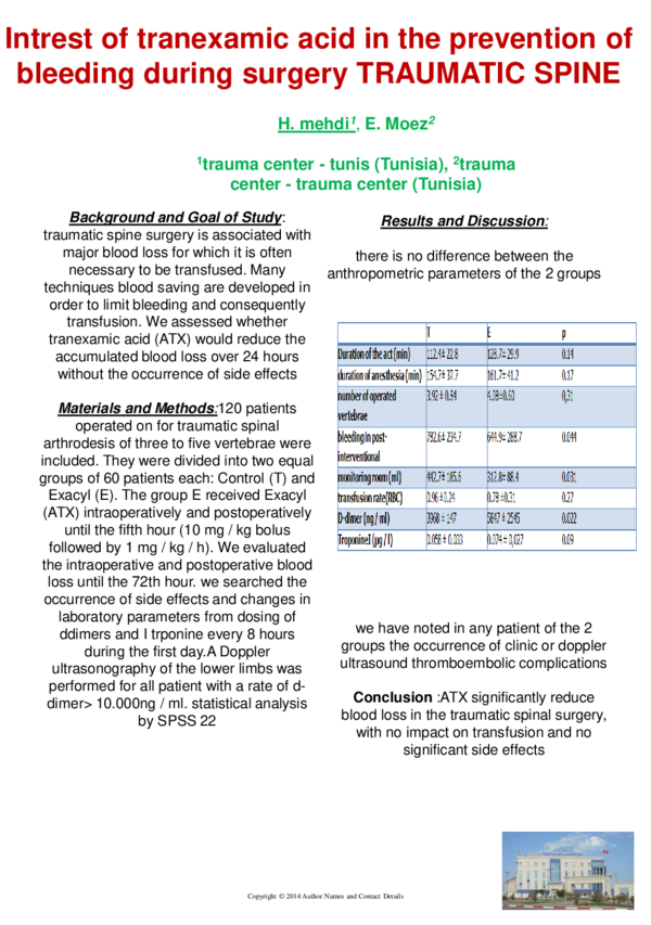(PDF) 03 / Intrest of tran,examic acid in the prevention of bleeding ...