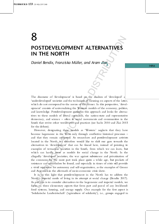 (PDF) Bendix/Müller/Ziai: Postdevelopment alternatives in the North