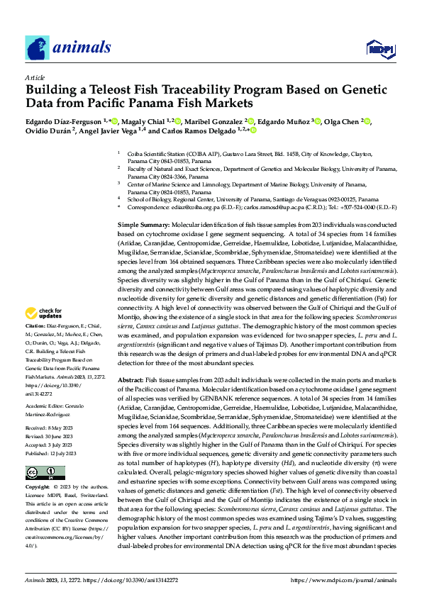 (PDF) Building a Teleost Fish Traceability Program Based on Genetic ...