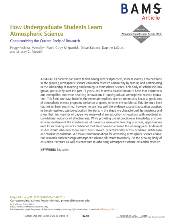 (PDF) Characterizing the Current Body of Research