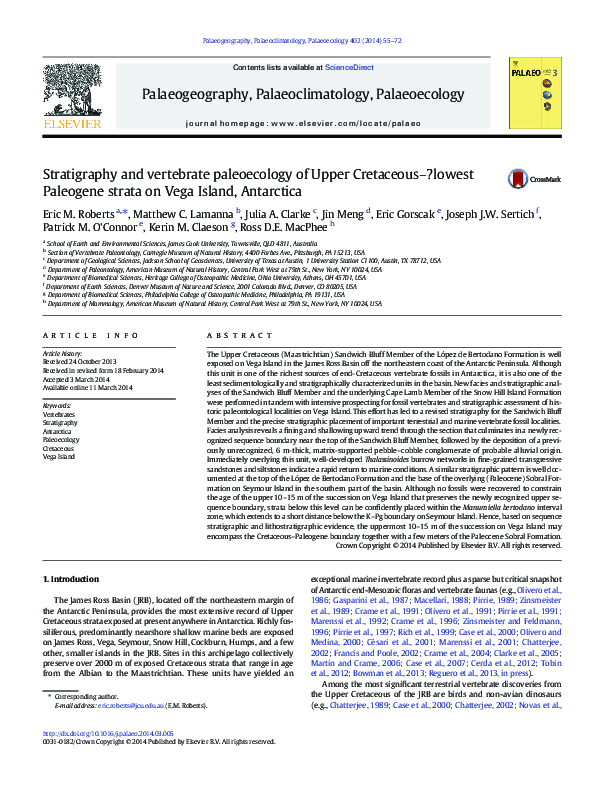 (PDF) Stratigraphy and vertebrate paleoecology of Upper Cretaceous ...