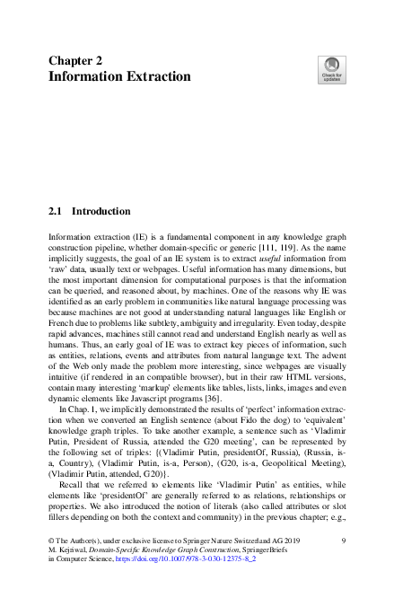 (PDF) Information Extraction