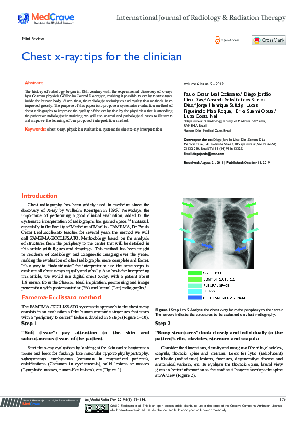 (PDF) Chest x-ray: tips for the clinician