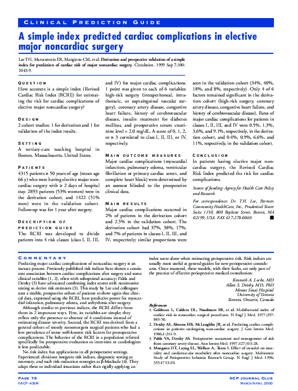 (PDF) A simple index predicted cardiac complications in elective major ...