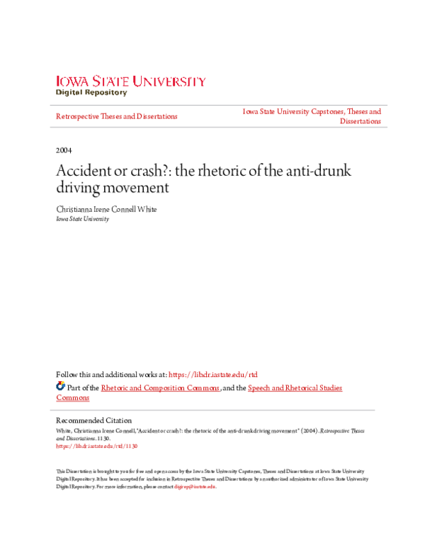 (PDF) Accident or crash?: the rhetoric of the anti-drunk driving movement