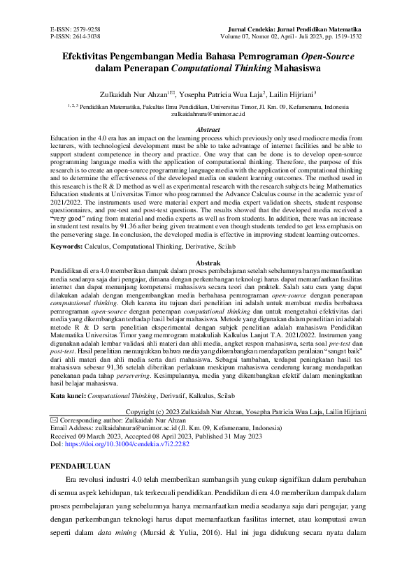 (PDF) Efektivitas Pengembangan Media Bahasa Pemrograman Open-Source dalam Penerapan ...